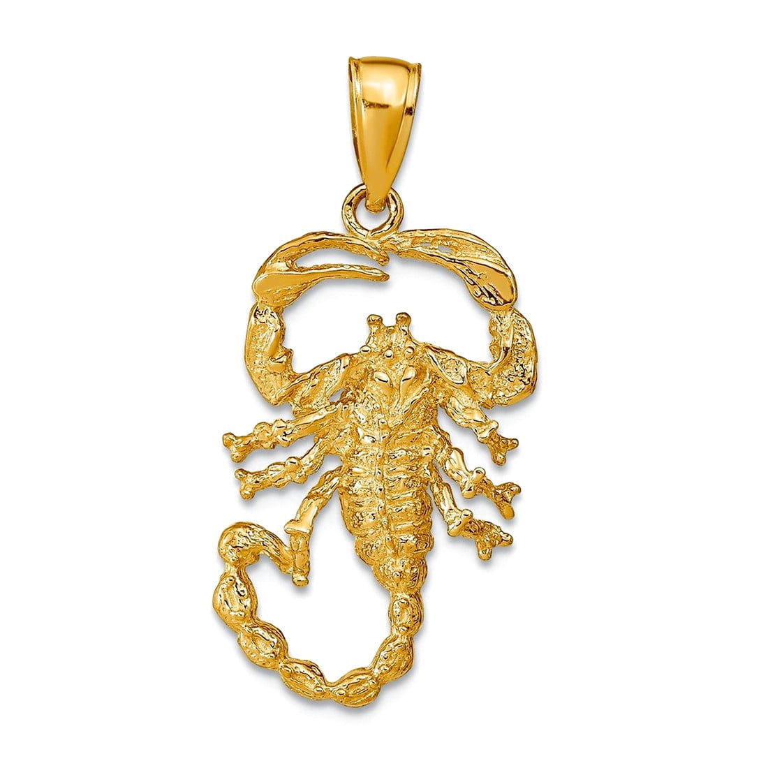 10k Gold Solid Polished Scorpion Pendant Necklace 31.5x14mm Wide ...
