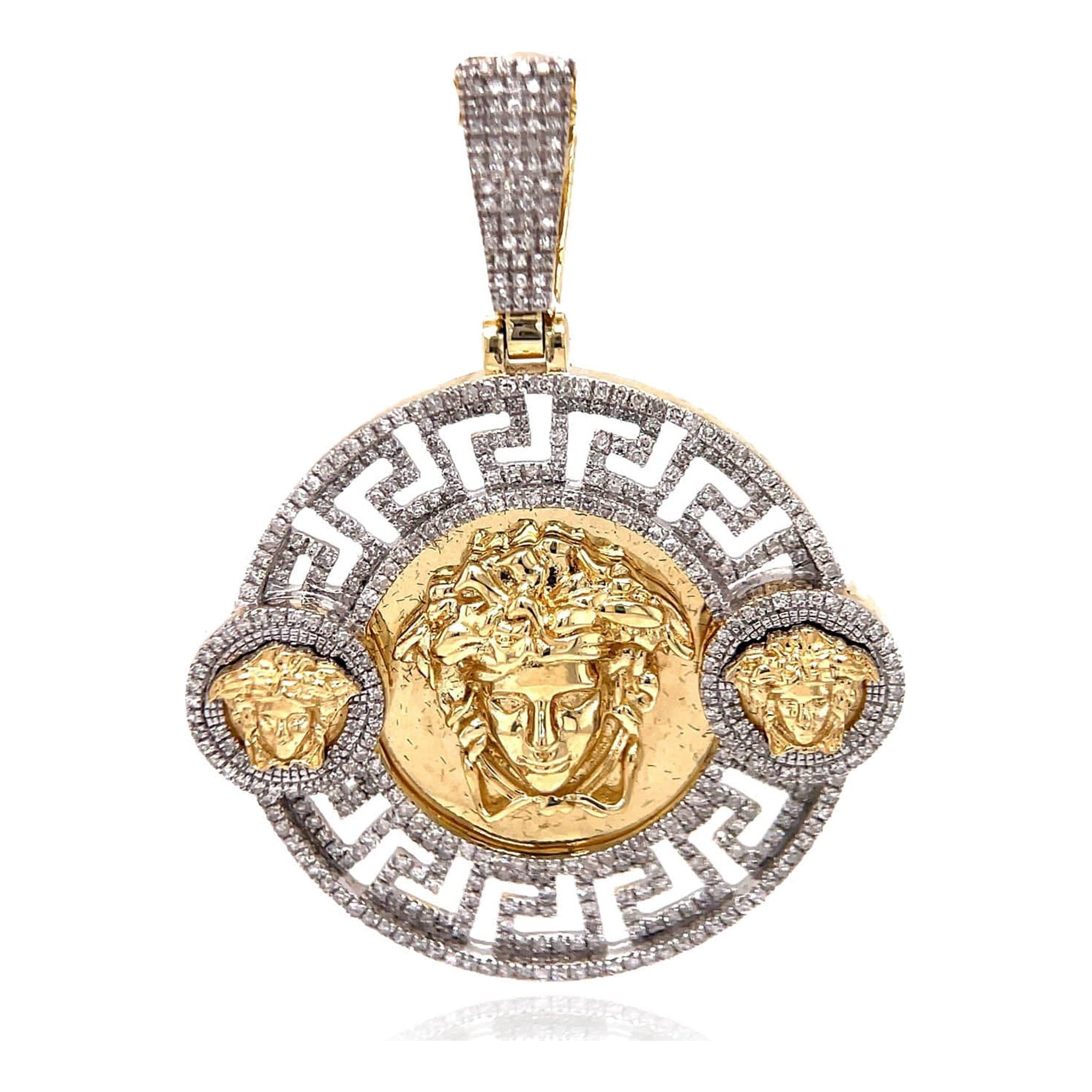 10k Gold and Diamond 3 Face Medusa Pendant - Walmart.com