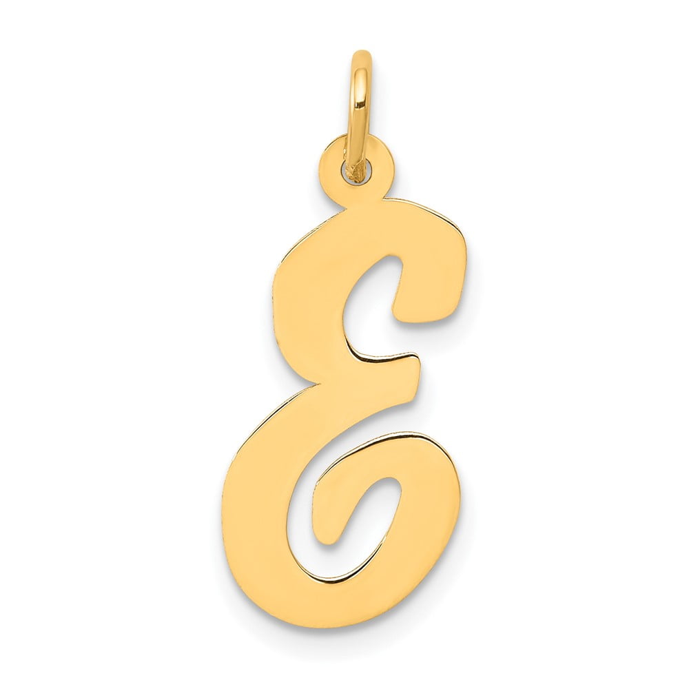 10k Large Script Letter E Initial Charm - Walmart.com