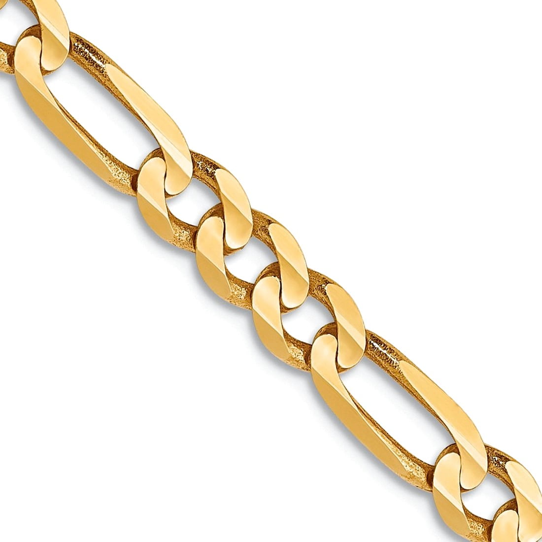 10k Solid Yellow Gold Lobster Claw Closure 4.0mm Concave Figaro Chain ...