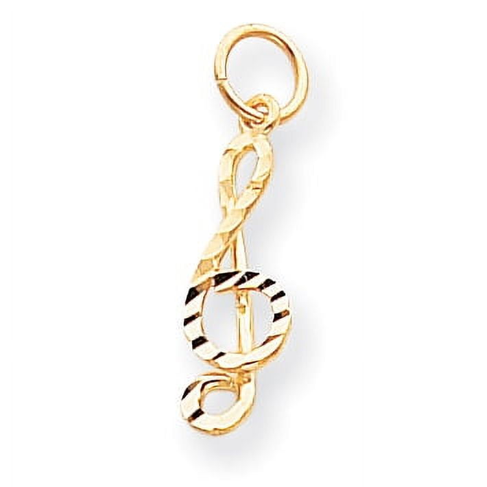 10k Medium Solid Treble Clef Charm - Walmart.com