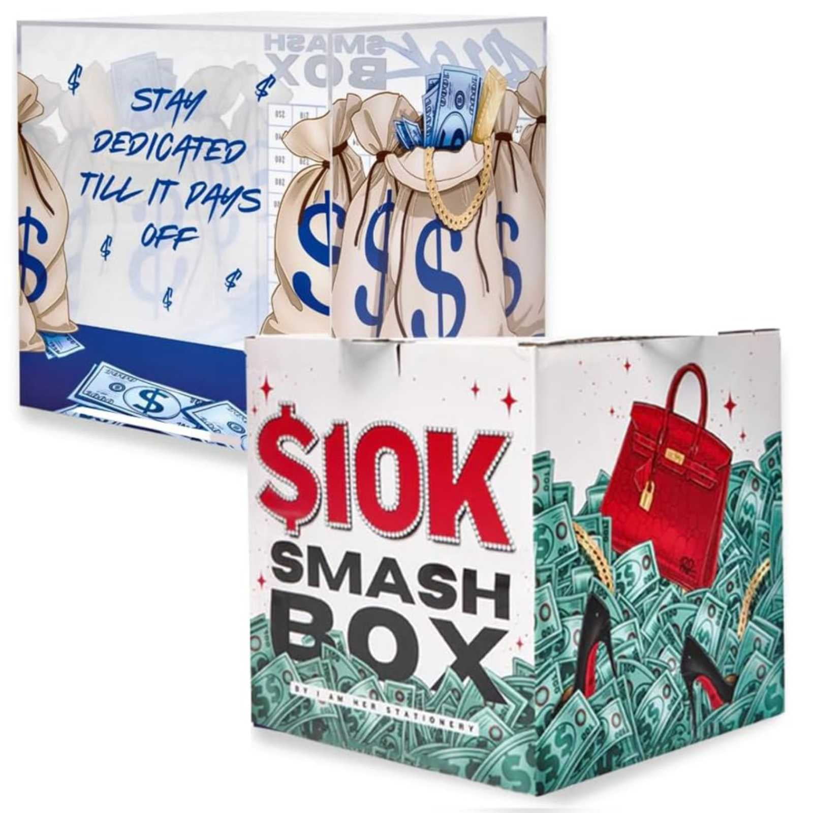 10k Money Smash Box, Budget Planner 10k Cash Savings Box, Cash Money ...