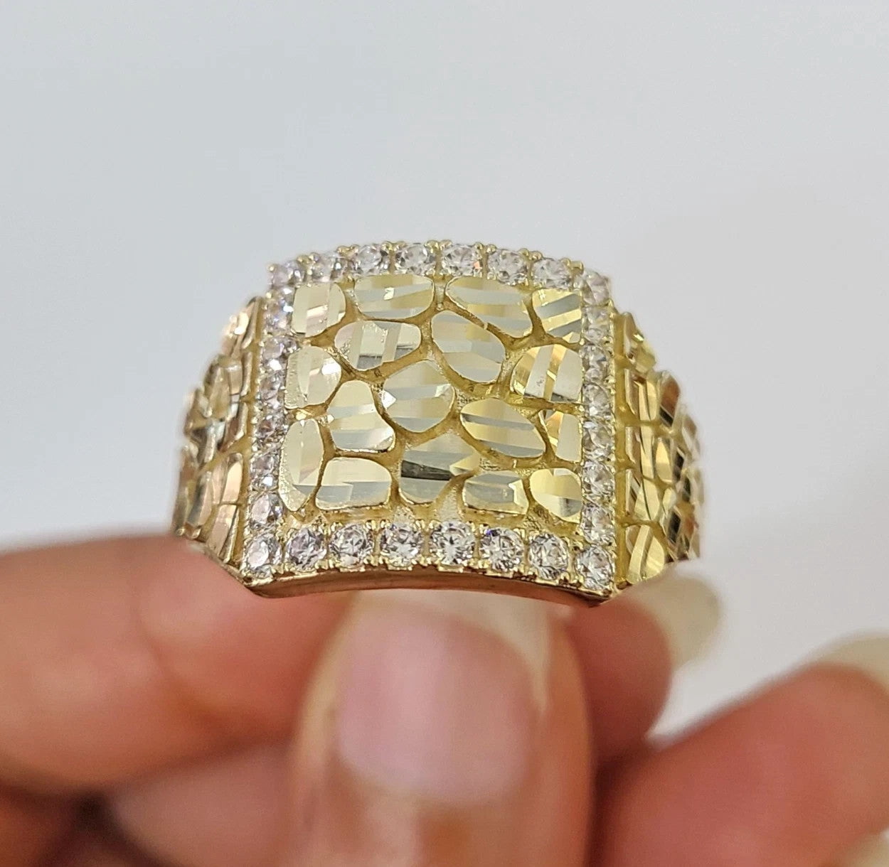 10k Nugget Ring Yellow Gold Women Men Real Genuine 10Kt (Ring Size:10 ...