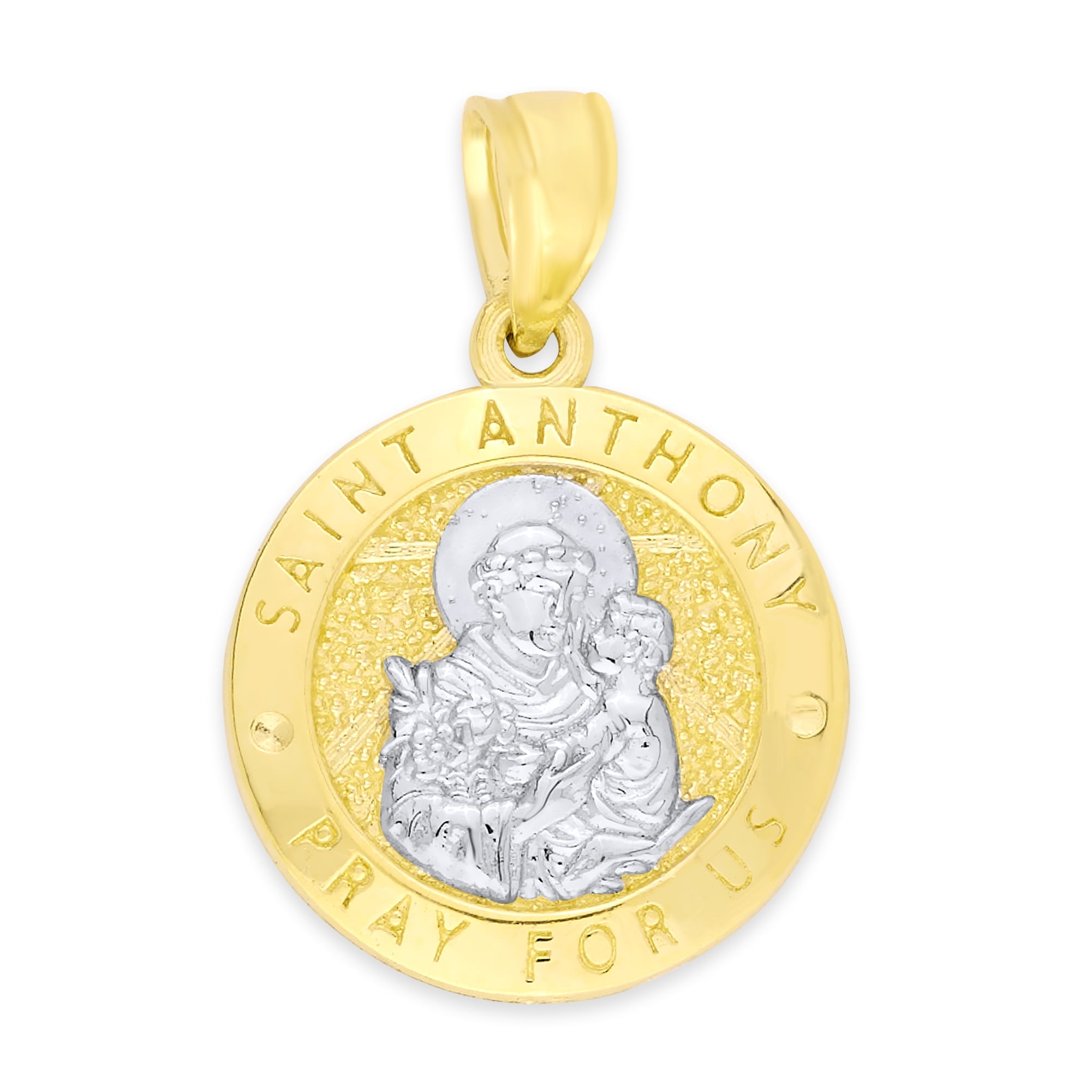 10k Real Solid Gold St. Anthony Pendant, Patron Saint Jewelry ...