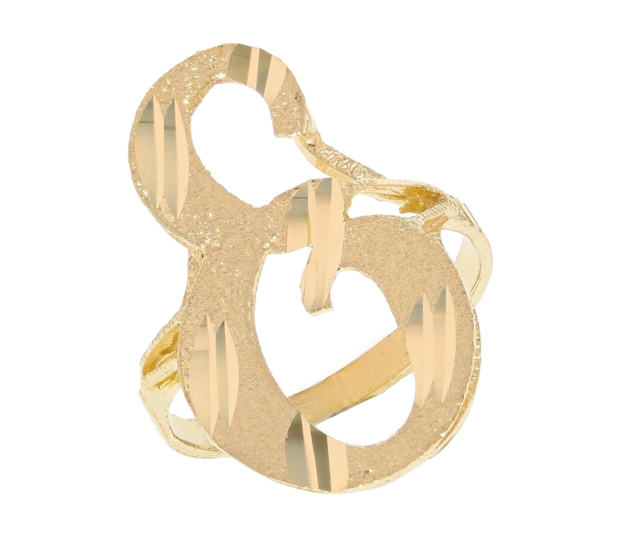 10k Real Yellow Gold Ladies Tendy Chic Diamond Cut Cursive Inital ...