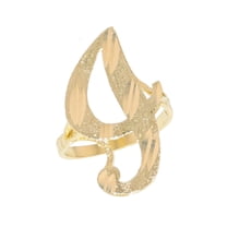 10k Real Yellow Gold Ladies Tendy Chic Diamond Cut Cursive Inital ...