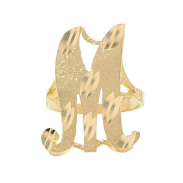 Floreo 10k Yellow Gold Personalized Letter Extra Large Cursive Initial ...