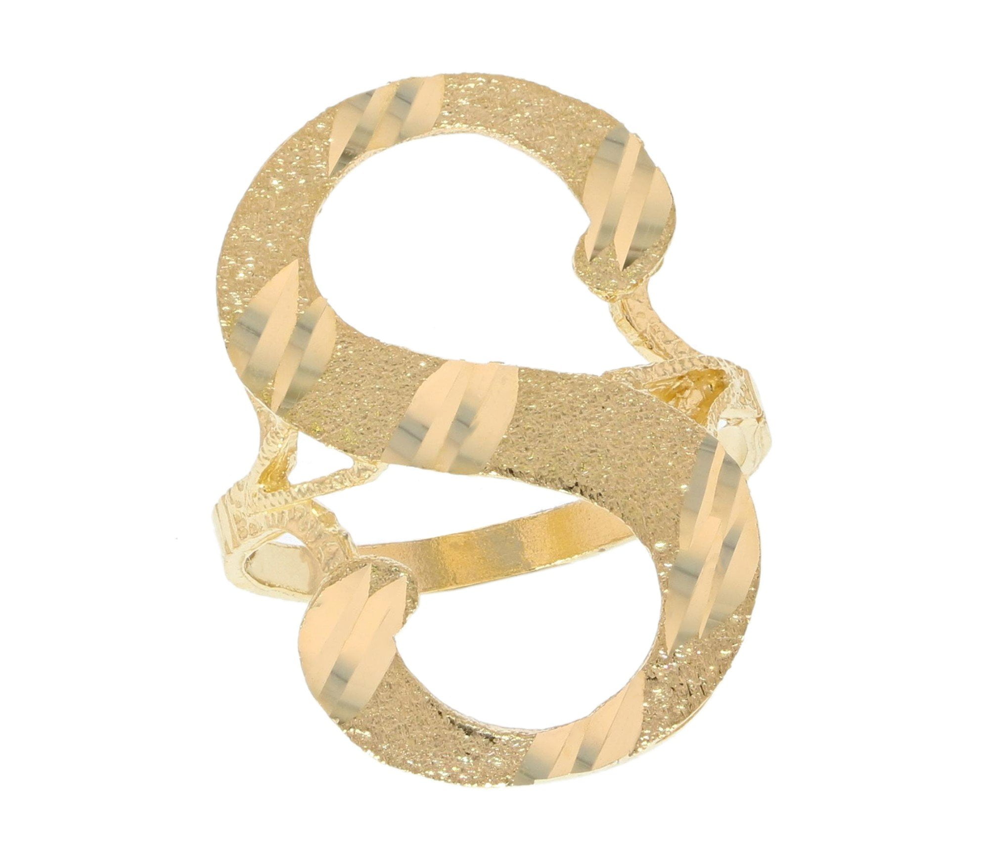 10k Real Yellow Gold Ladies Tendy Chic Diamond Cut Cursive Inital ...