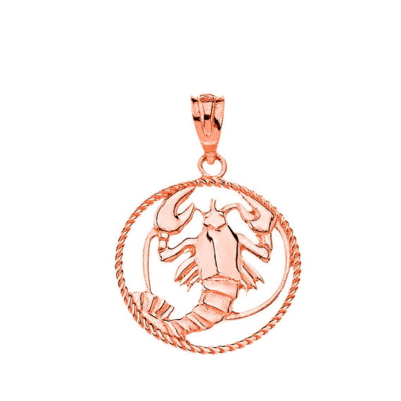 10k Rose 12 Astrological Zodiac Signs Rope Pendant / Necklace Cancer ...