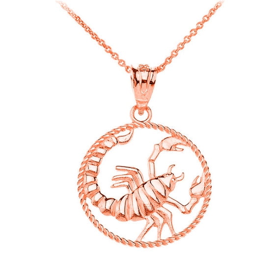 10k Rose 12 Astrological Zodiac Signs Rope Pendant / Necklace Scorpio ...