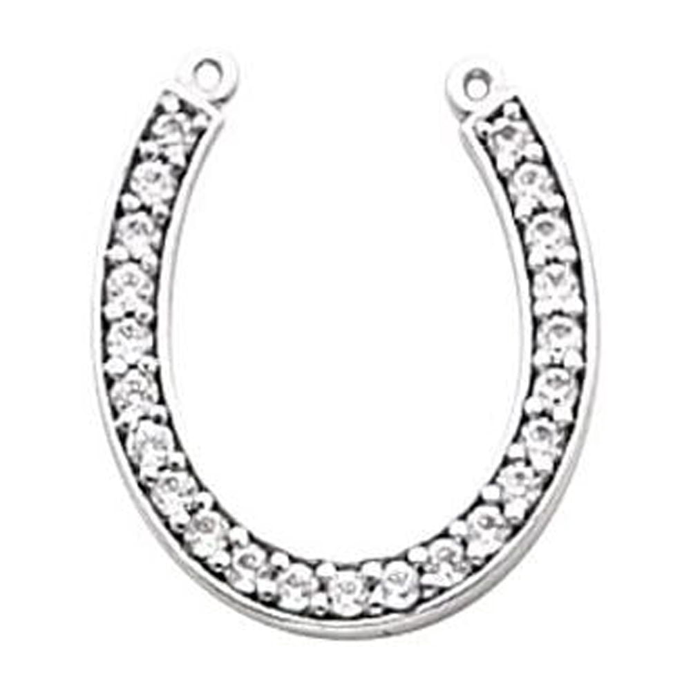10k Rose Gold 1.5mm Round Shape Horseshoe Necklace Center Jewelry ...