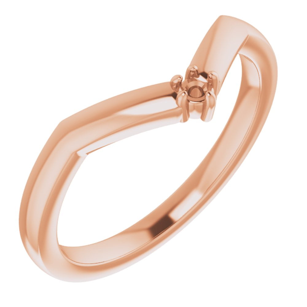 10k Rose Gold 1 One-Stone Family Stackable V Freeform Bypass Fashion Ring Fine Jewelry For Women ...