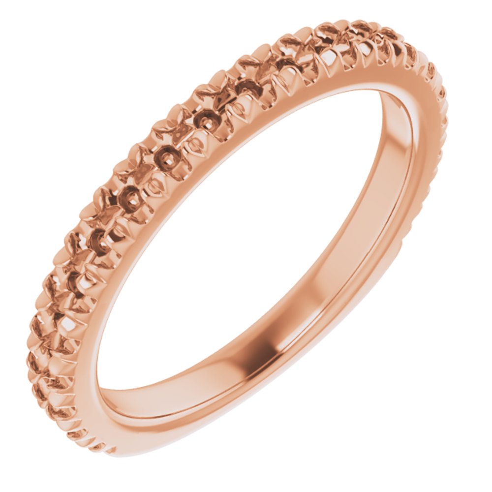 10k Rose Gold 2mm Round Accented Matching Bridal Wedding Engagement ...
