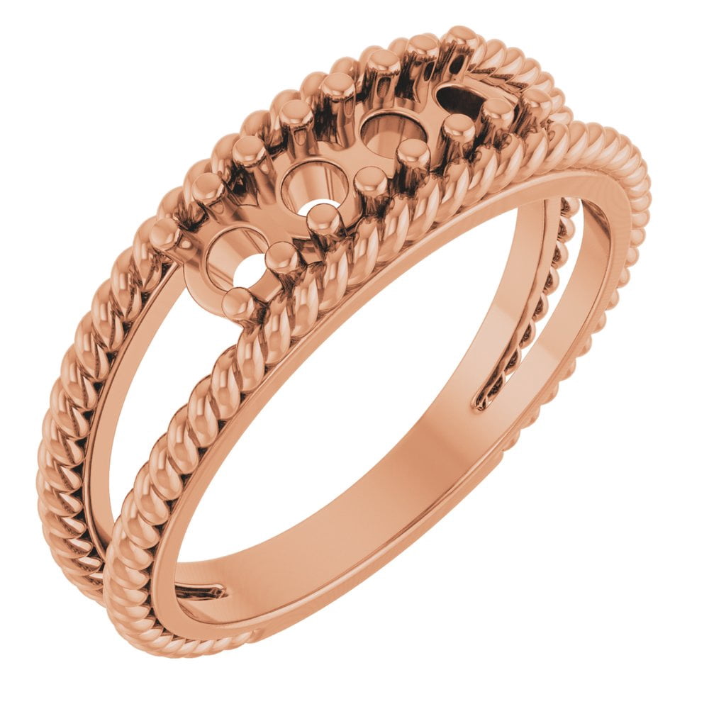 10k Rose Gold 4 Four-Stone Family Negative Space Freeform Bypass ...
