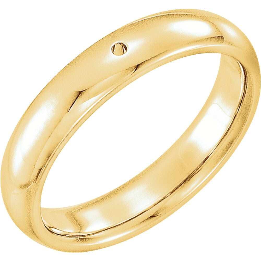 10k Rose Gold 4mm Gypsy-Set Bridal Wedding Engagement Anniversary Band ...