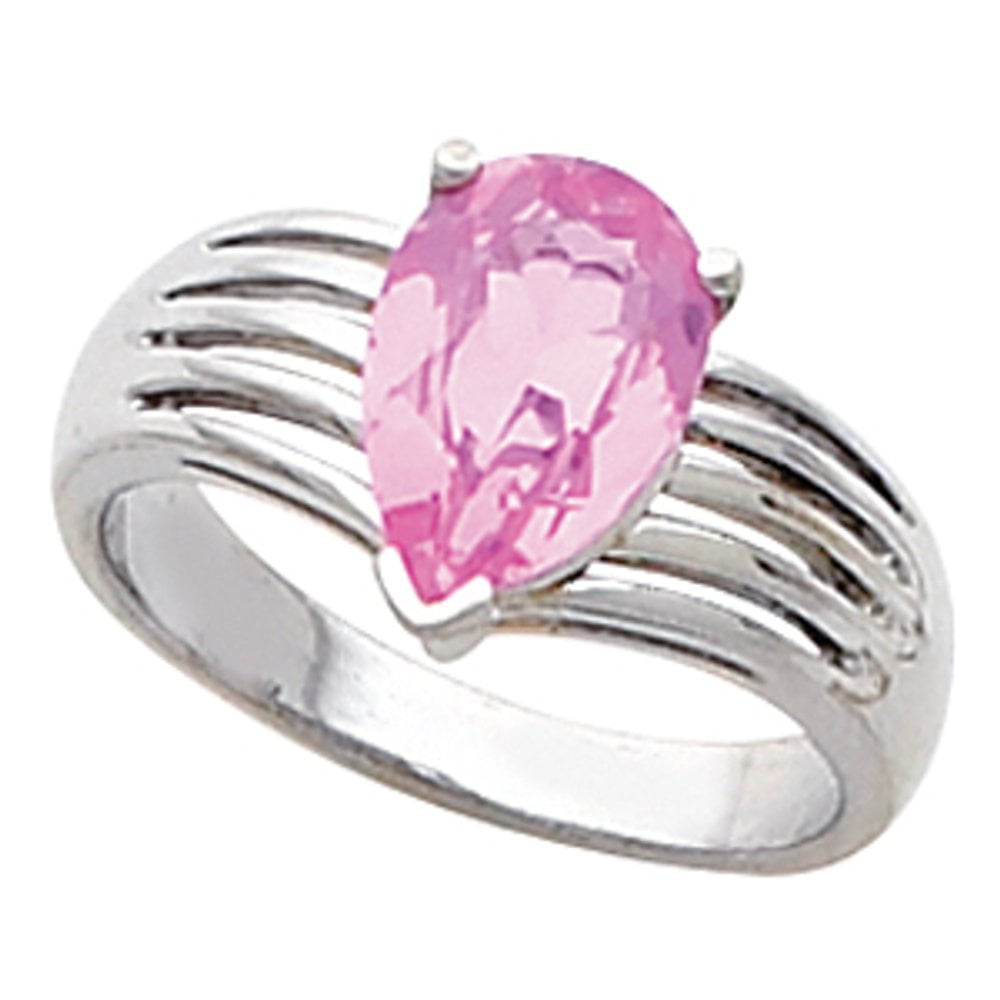 10k Rose Gold 5x3mm Pear Shape Solitaire Ring Fine Jewelry For Women ...