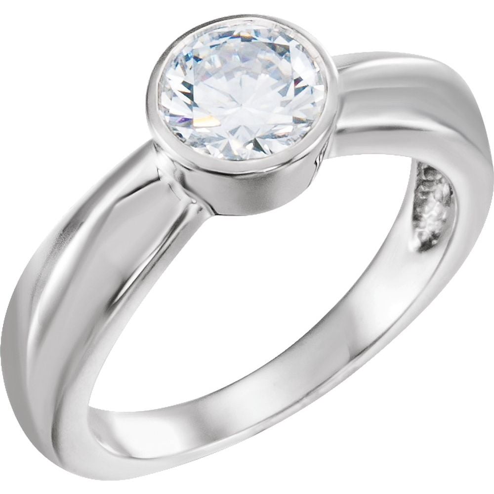 10k Rose Gold 6.5mm Round Shape Bezel-Set Solitaire Bridal Wedding ...