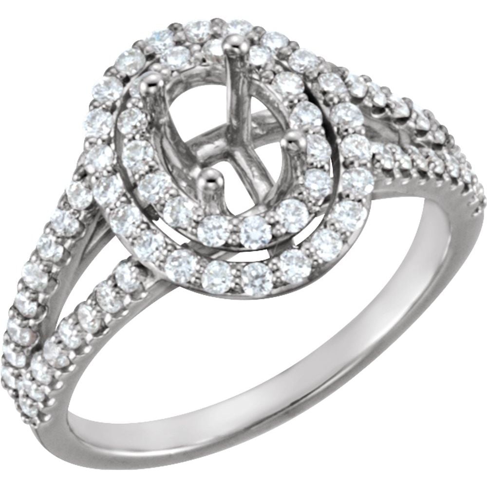 10k Rose Gold 7x5mm Oval Shape Bridal Wedding Engagement Halo-Style ...