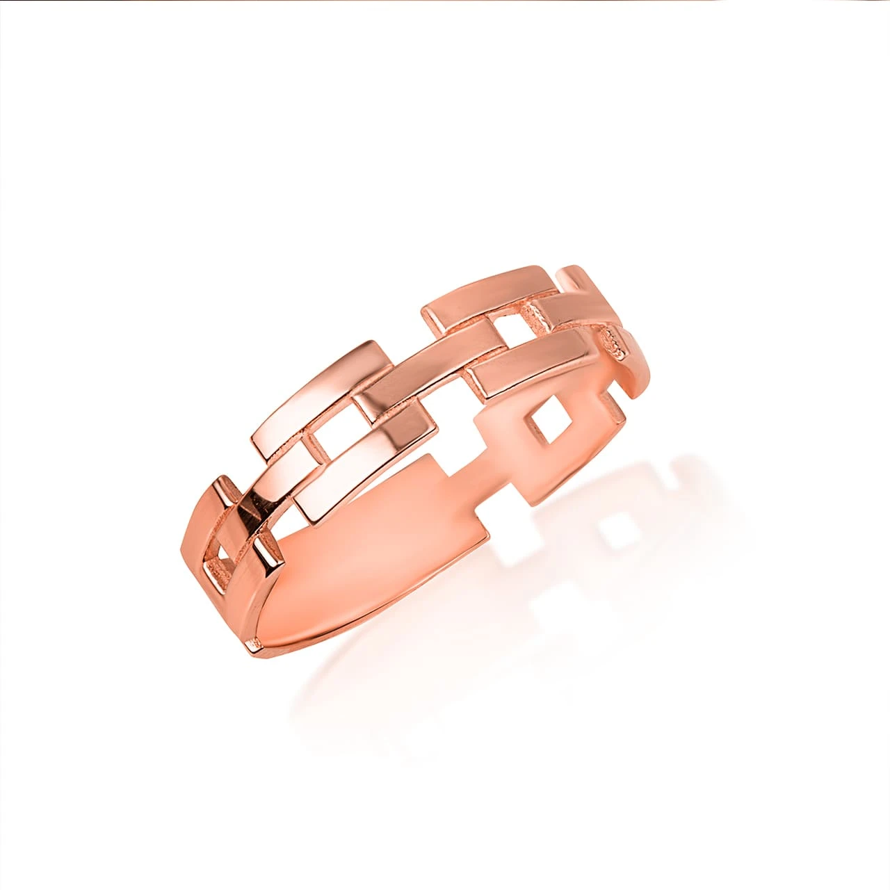 10k Rose Gold Chain Link Ring (Size 8) - Walmart.com