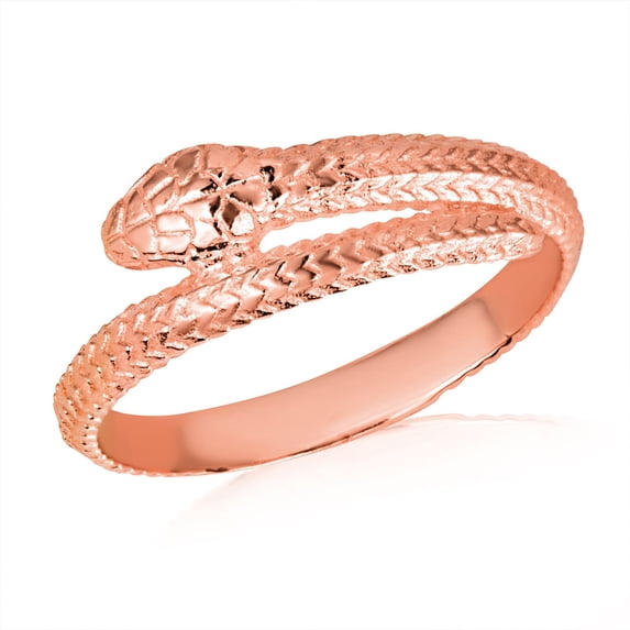 10k Rose Gold Coiled Serpent Snake Textured Ring (Size 6.25) - Walmart.com