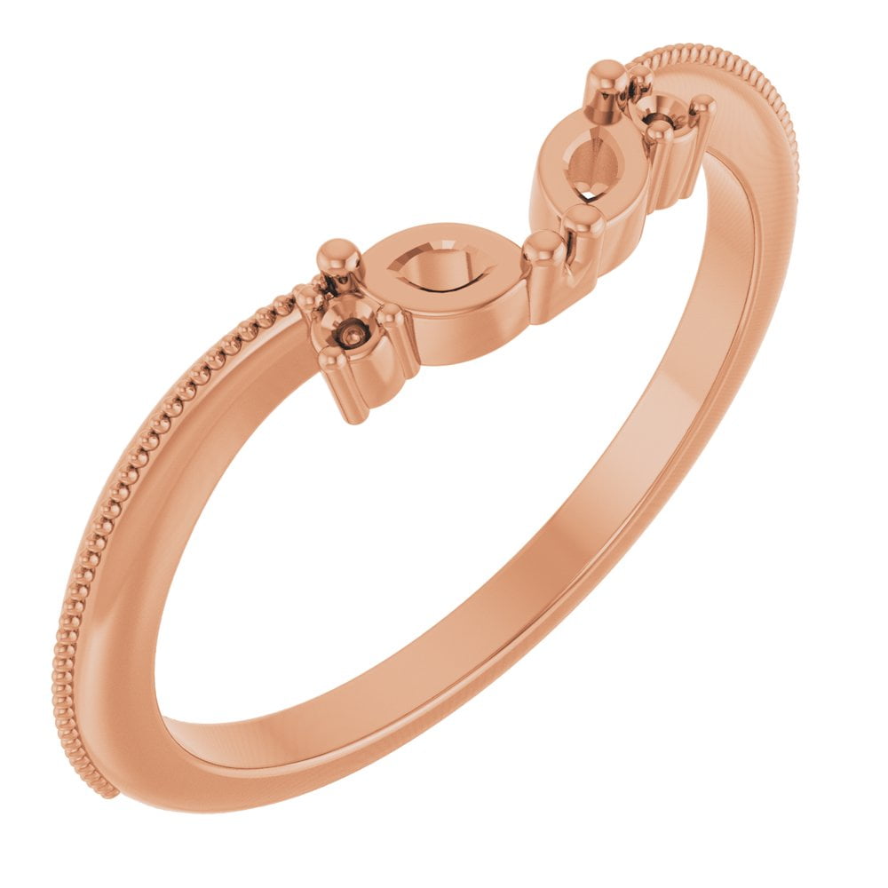 10k Rose Gold Contour Bridal Wedding Engagement Anniversary Band Ring ...