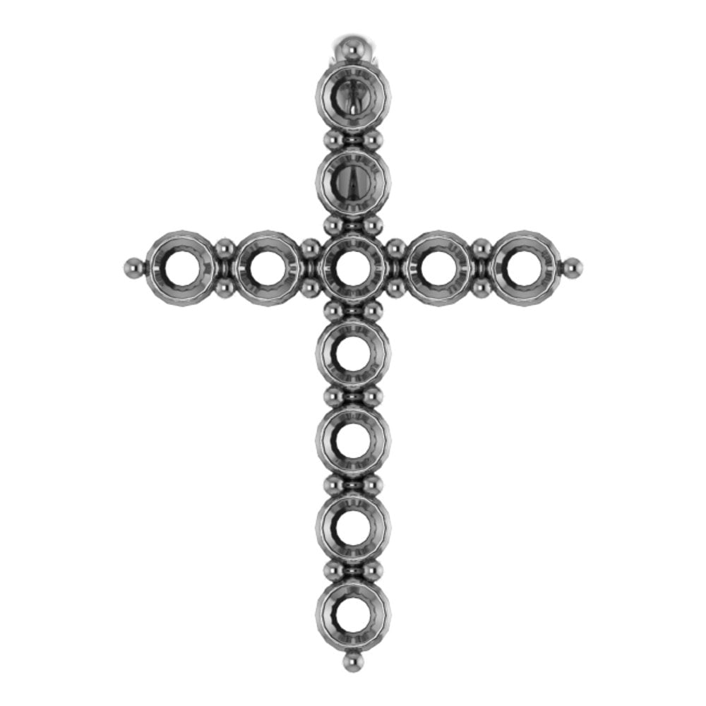 10k Rose Gold Cross Religious Pendant for 1.8mm Round Shape Stones Fine ...