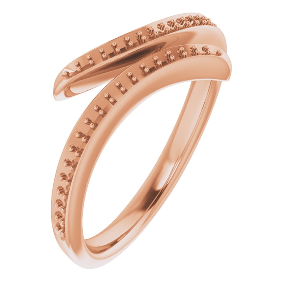 10k Rose Gold Freeform Bypass Negative Space Fashion Ring Fine Jewelry ...