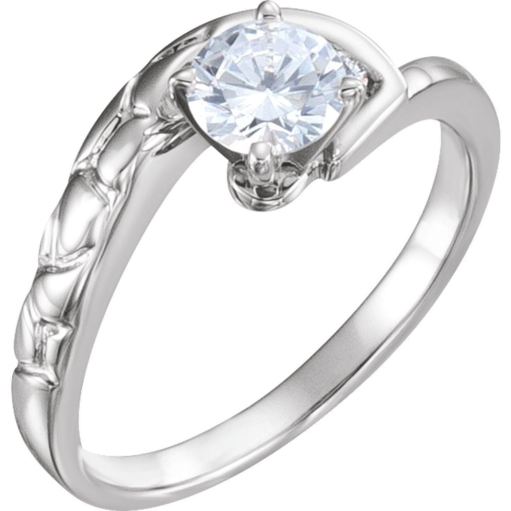 10k Rose Gold Peg Bridal Wedding Engagement Semi-Mount Ring Without ...