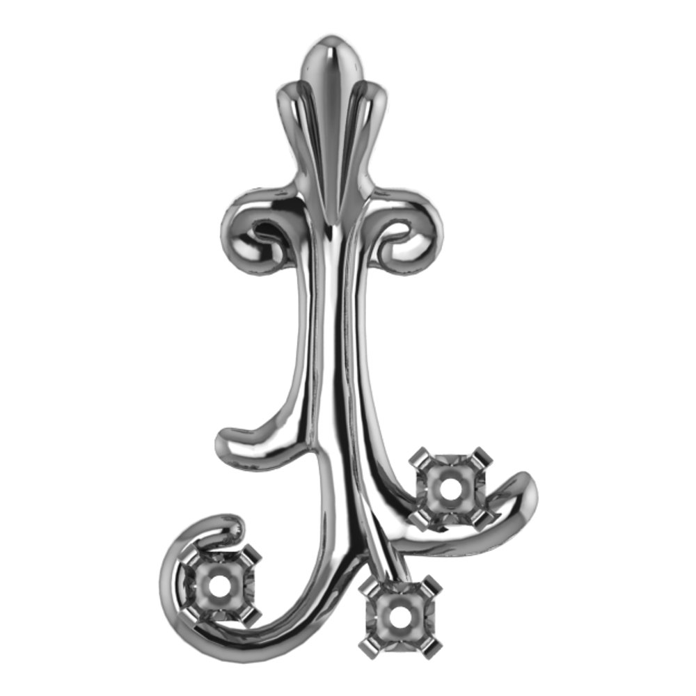 10k Rose Gold Round Shape 3 Three-Stone Family Scroll Pendant Fine ...
