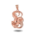 10k Rose Gold Zodiac Symbol Pendant Necklace Capricorn (18 Inches ...