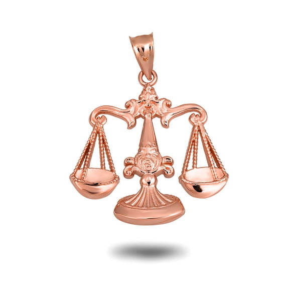 10k Rose Gold Zodiac Symbol Pendant Necklace Libra (20 Inches ...