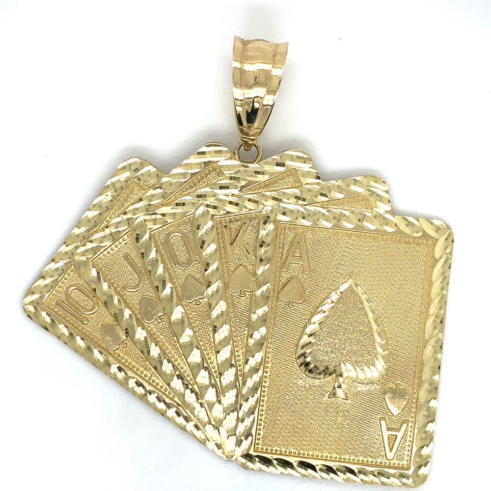 10k Royal Flush Playing Cards Pendant - Walmart.com