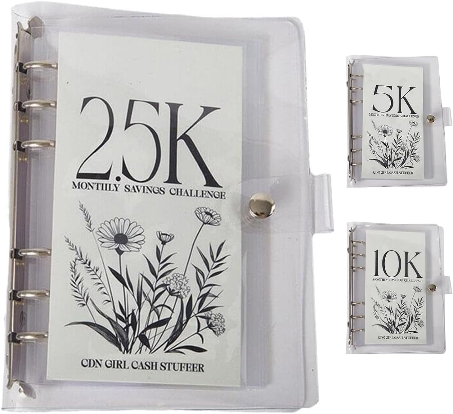 10k Savings Challenge Book with Cash Envelopes, Money Saving Binder for ...