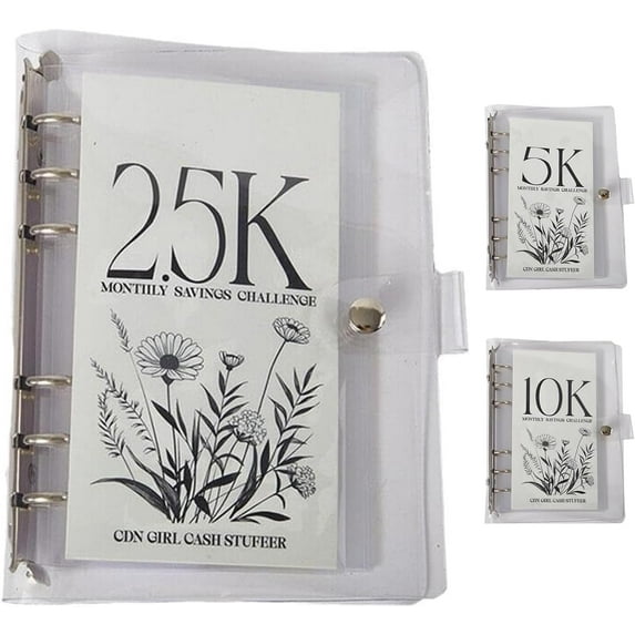 10k Savings Challenge Book with Cash Envelopes, Money Saving Binder for ...