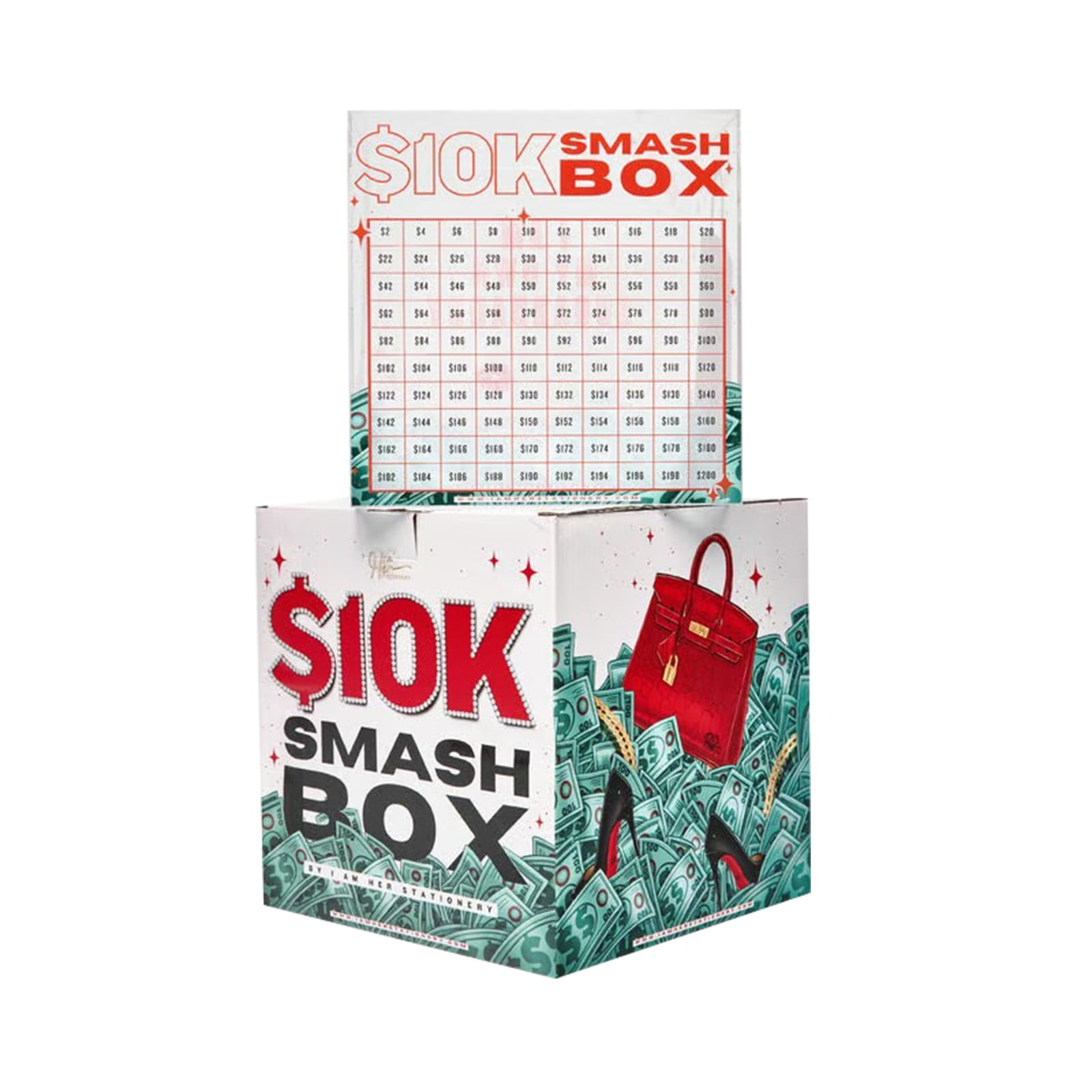10k Savings Challenge Box for Couple, 10k Smash Box Money Saving Box ...