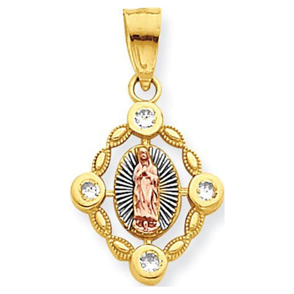 10k Small Two-Tone Gold Our Lady Of Guadalupe Pendant - .8 Grams ... 10k Small Two-Tone Gold Our Lady Of Guadalupe Pendant - .8 Grams ...