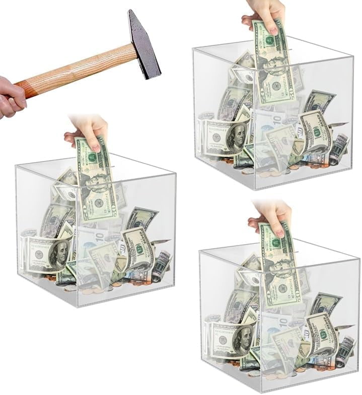 10k Smash Box for Money, Savings Challenge Box, Piggy Bank for Adults ...