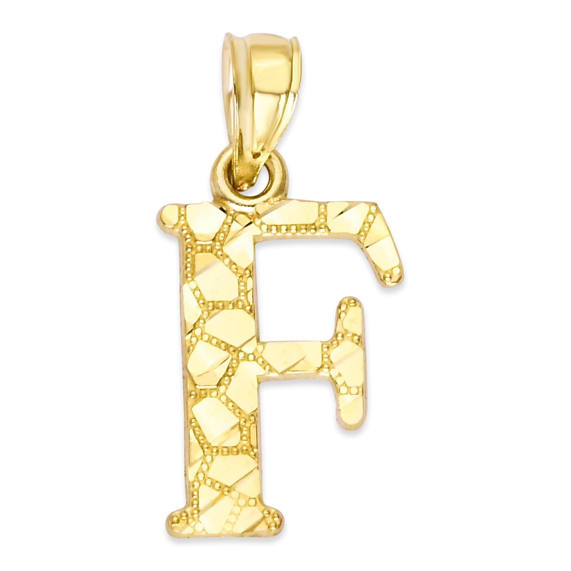 Golden Fire Solid 10k Gold Initial Pendant - Personalized Gifts for ...