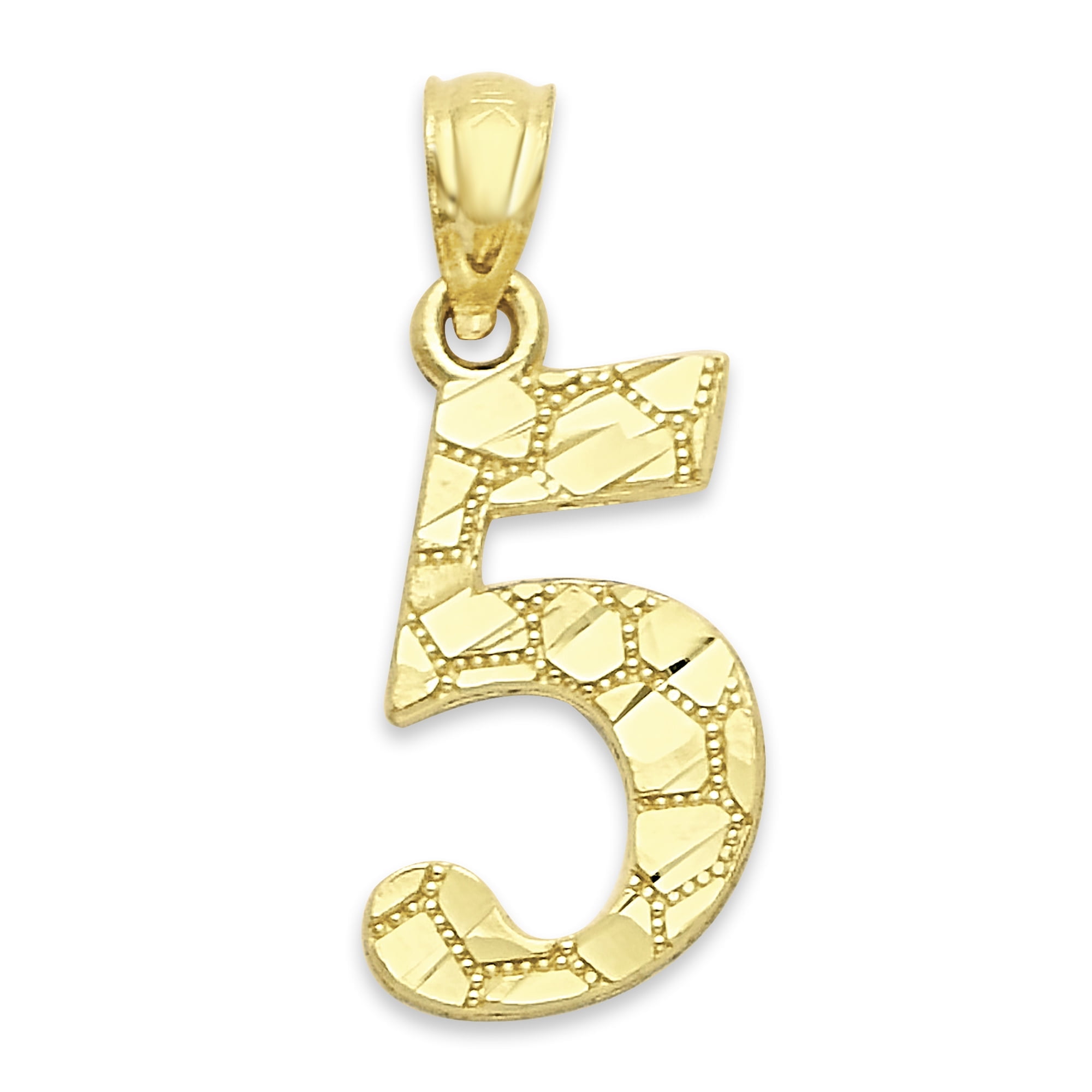 Golden Fire Solid 10k Gold Nugget Number Pendant - Sports Gifts for Men ...