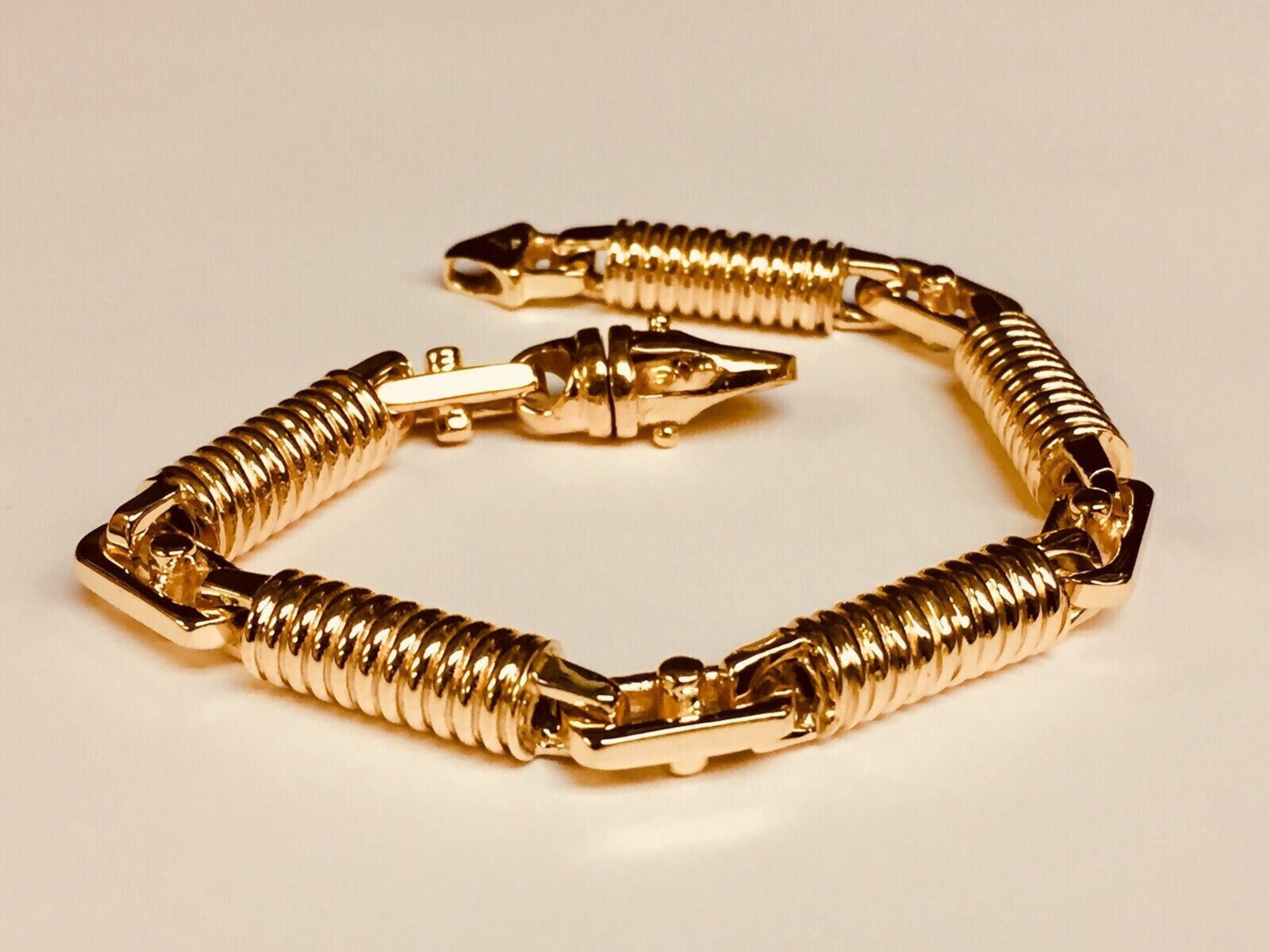 Solid Gold Handmade 8mm Spiral Tube Link Bracelet, 10 - Walmart.com