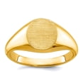 10k Solid Yellow Gold 12x10mm Mens Round Signet Ring Size 10 Ring for ...