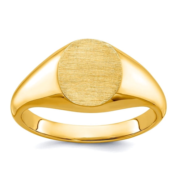 10k Solid Yellow Gold 12x10mm Mens Round Signet Ring Size 10 Ring for ...