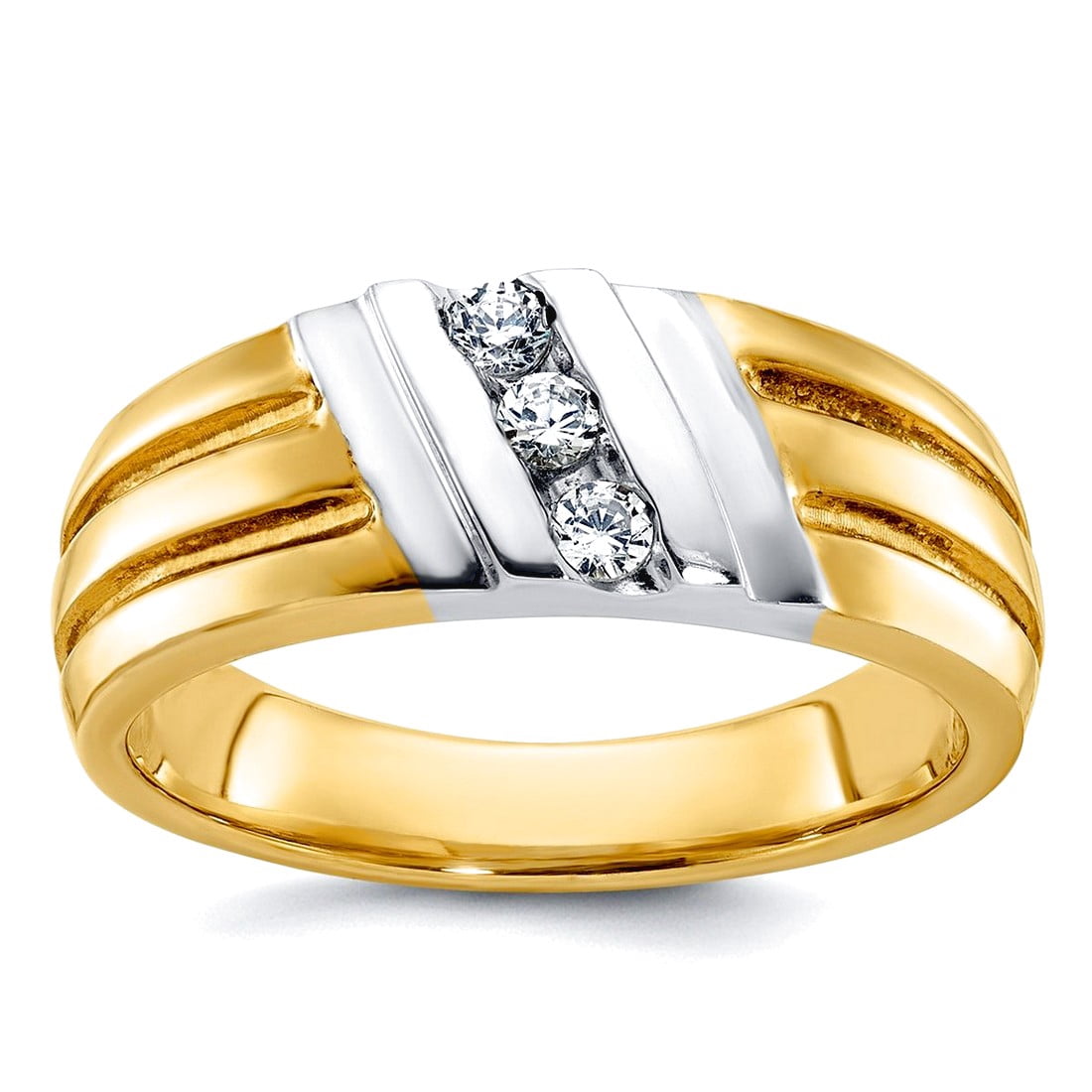 10k Solid Yellow Gold Polished Diamond Mens Ring Size 10.00 Ring for ...
