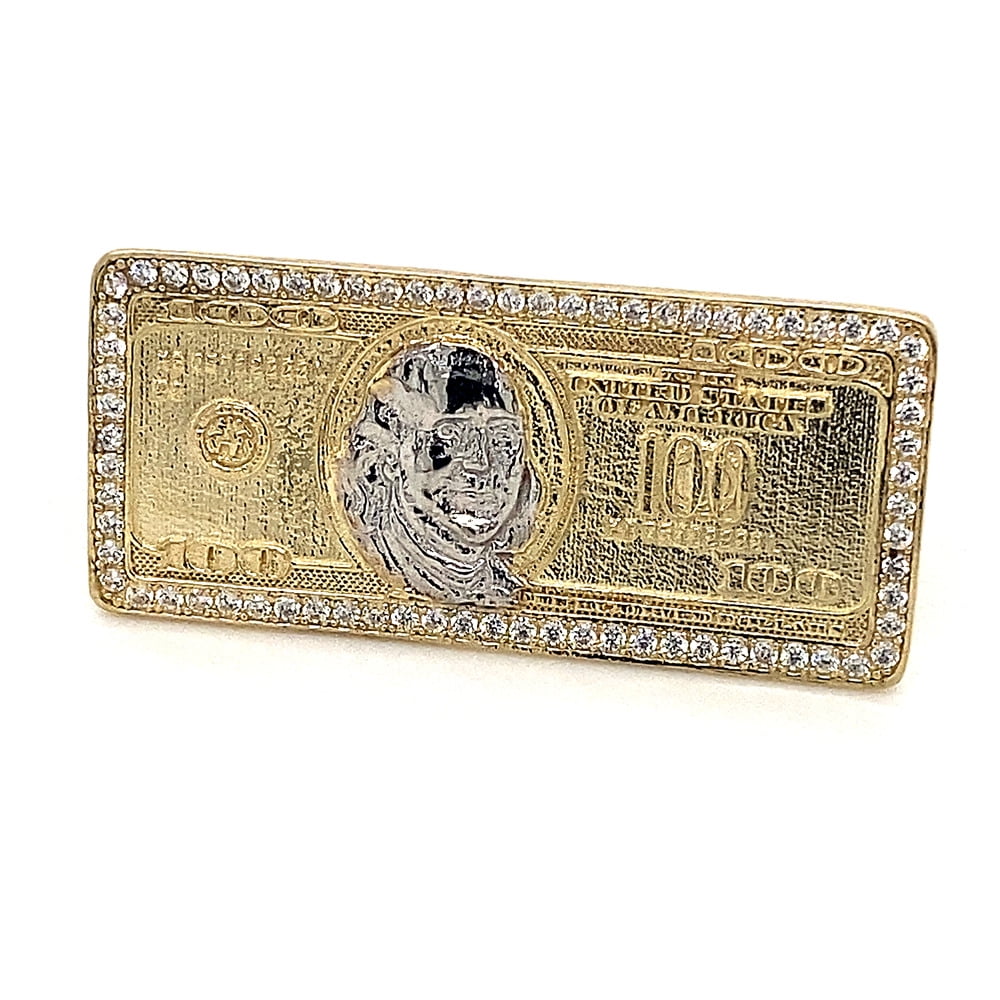 10k Two Tone Hundred Dollar Bill CZ Ring - Walmart.com
