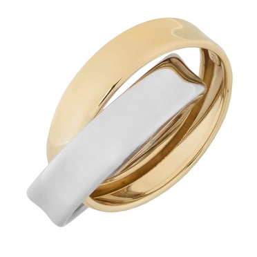 10k Two-tone Gold High Polish Stylish Bypass Ring - Walmart.com