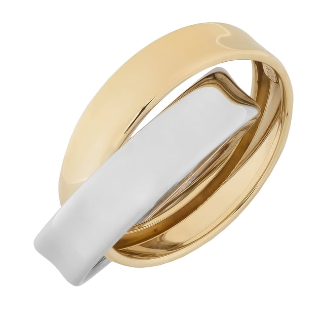 KoolJewelry 10k Two-tone Gold High Polish Rolling Ring - Walmart ...