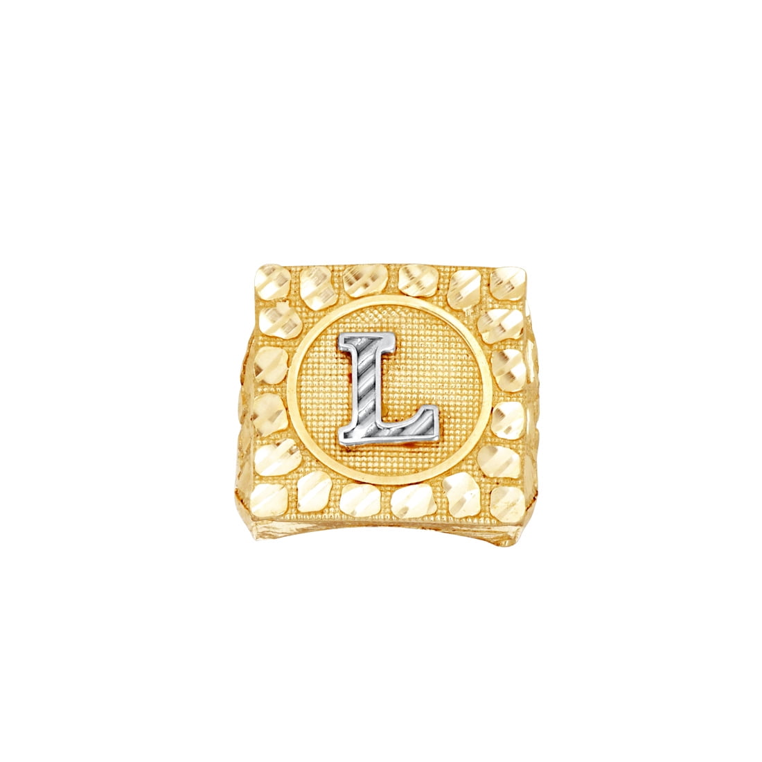 10k Two tone Gold Unisex Letter Name Personalized Monogram Initial ...