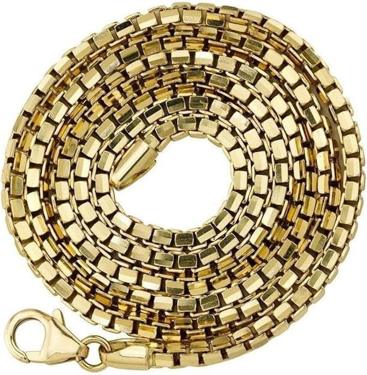 10k Venetian Gold Box Chain Necklace - 10k Gold Layering Box Chain ...