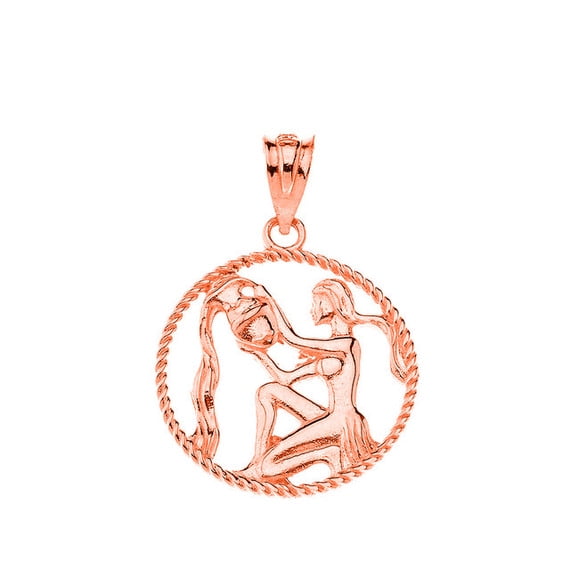 10k White 12 Astrological Zodiac Signs Rope Pendant / Necklace Virgo ...