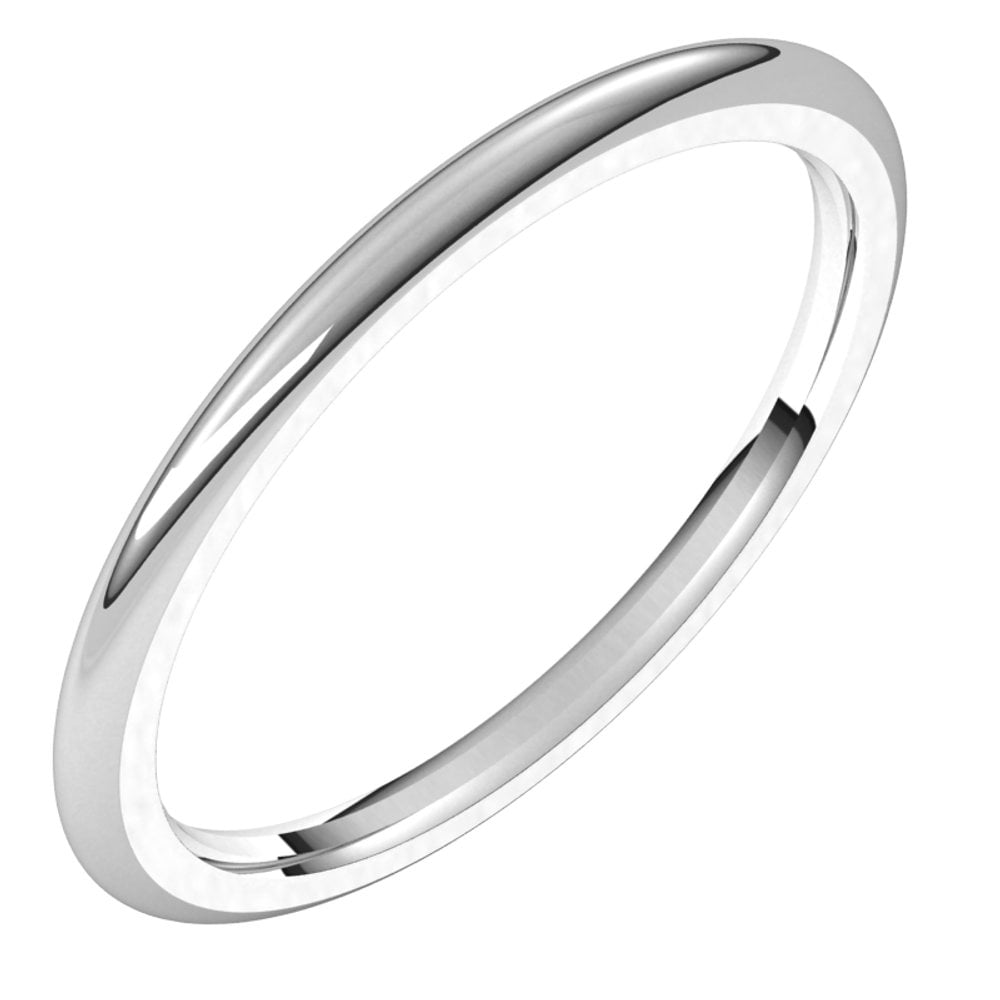 10k White Gold 1.5mm Half Round Shape Comfort Fit Classic Bridal ...